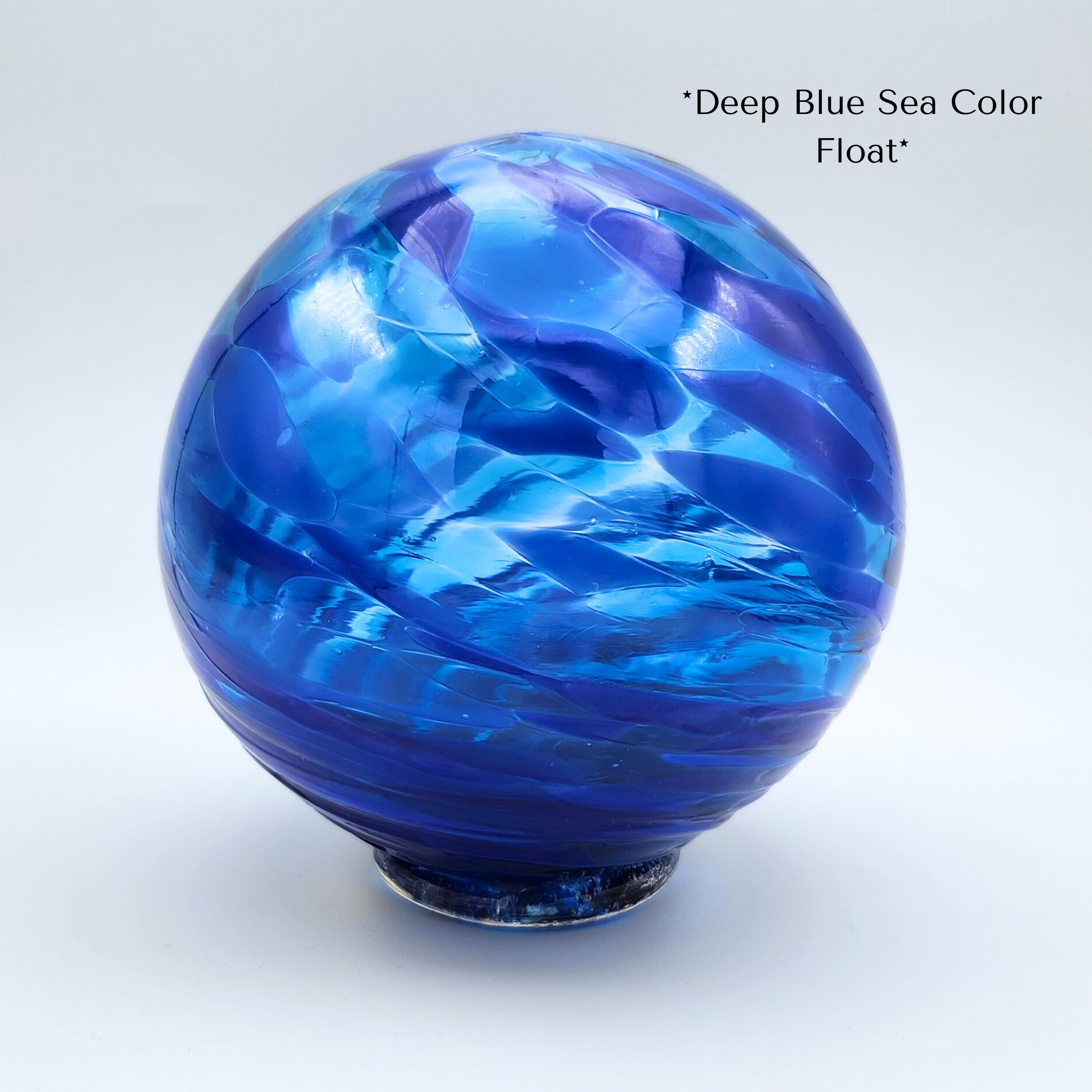 Deep Blue Sea Glass Float – Handblown Dark Blue Ornament – Ocean ...